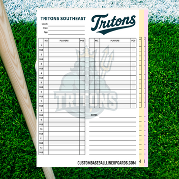Custom Baseball Lineup Cards